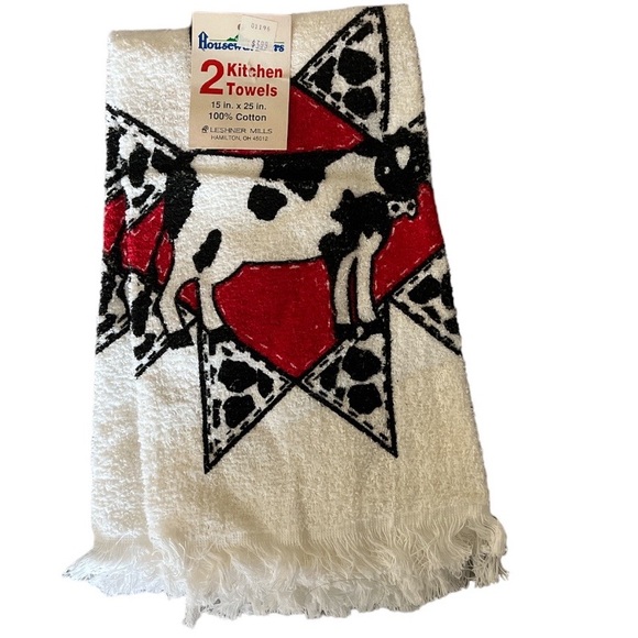 Housewarmers | Kitchen | Vintage 8s Dish Towel Cow Design 2 Pc Set ...